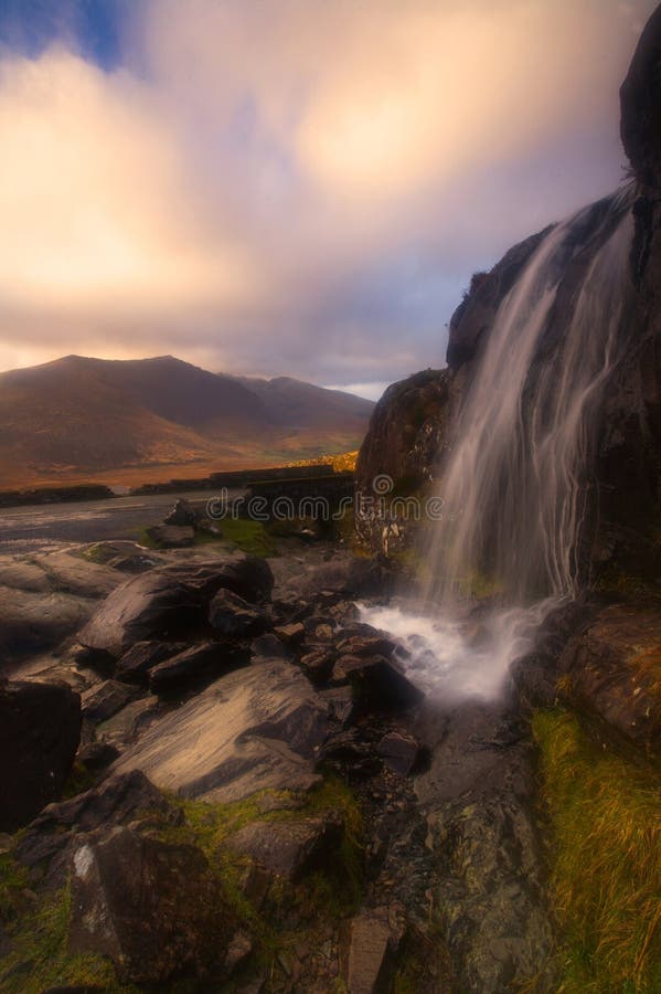 Waterfall stock image. Image of hills, irish, pictorial - 4573445