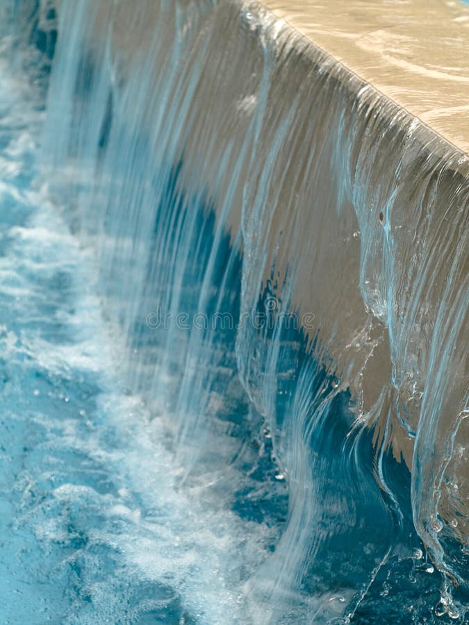 Water Splashing and Overflowing in Fountain Stock Photo - Image of blue ...
