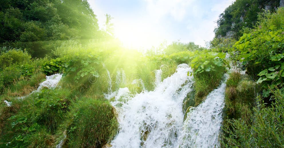 Waterfall stock photo. Image of cascade, fresh, speed - 6411554