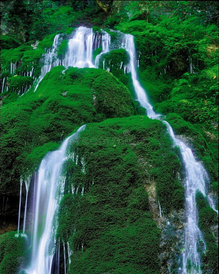 Waterfall stock image. Image of scenery, water, mountain - 765655