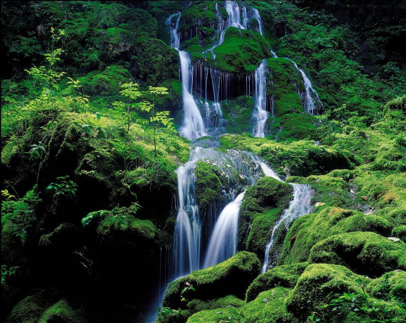 Waterfall stock image. Image of shadow, outdoors, mountain - 765659