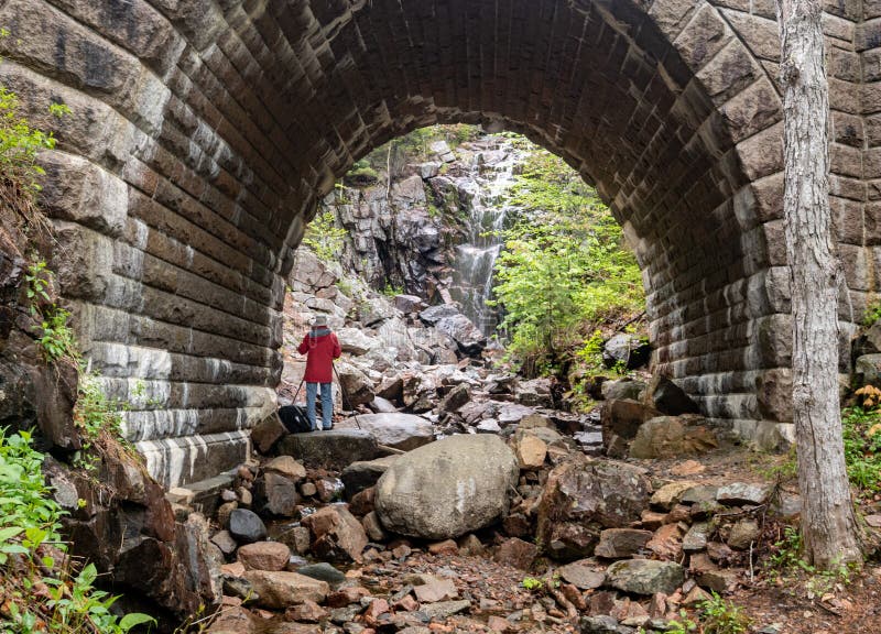 Waterfall in Acadia National Park, Maine Stock Photo - Image of ...