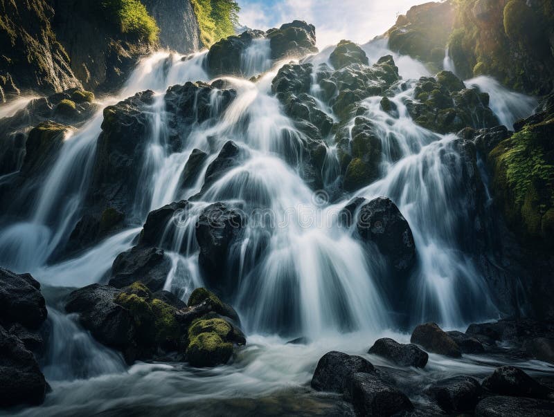 Inspiring Waterfall Stock Illustrations – 658 Inspiring Waterfall Stock ...