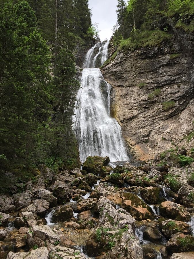 Waterfall stock image. Image of mountains, landscape - 94447717