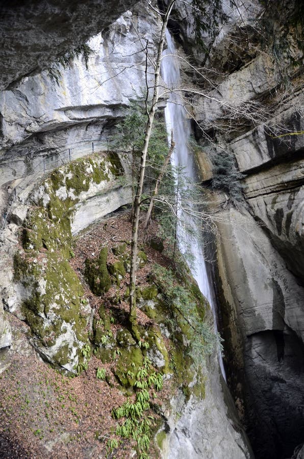 Waterfall Angon on Annecy Lake Stock Photo - Image of watercourse, fall ...