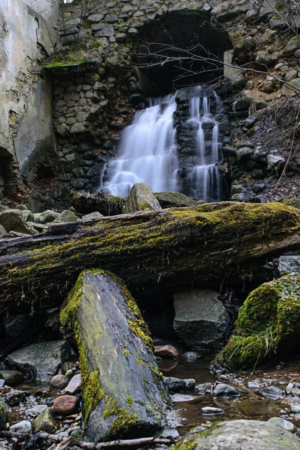 Waterfall from the arch stock photo. Image of tree, water - 67405284