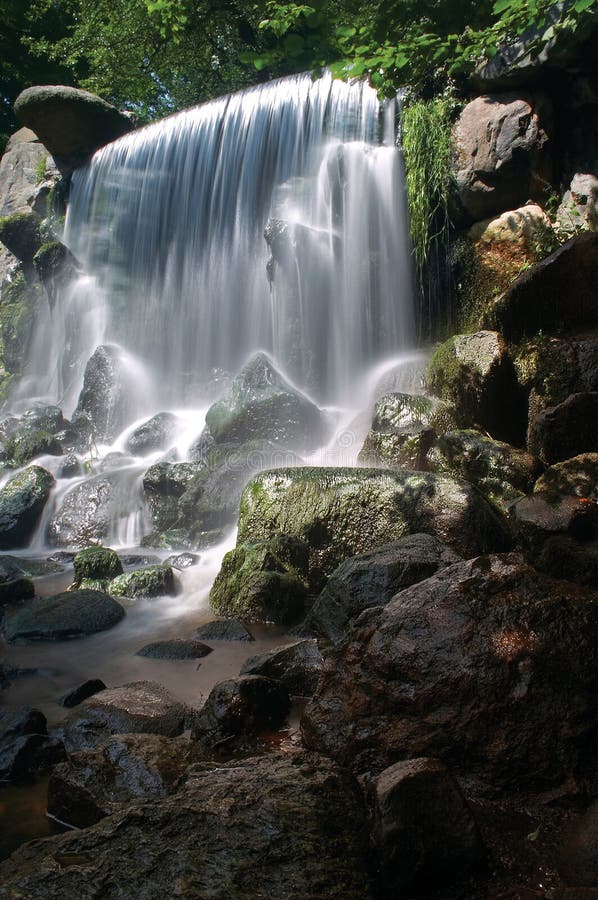 Waterfall stock photo. Image of forest, lake, trees, silky - 1058536