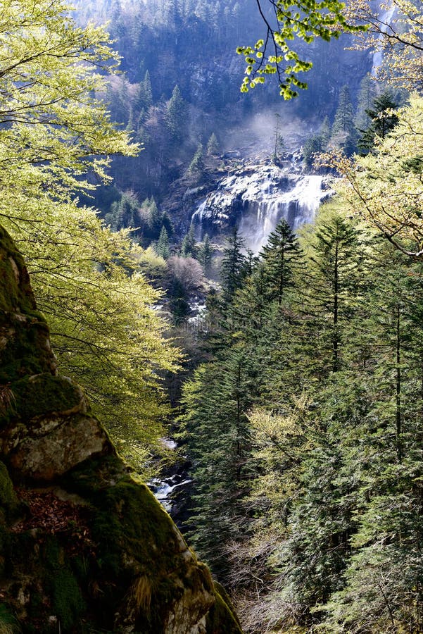 Waterfall of Ars in the Pyrenees in France Stock Image - Image of ...