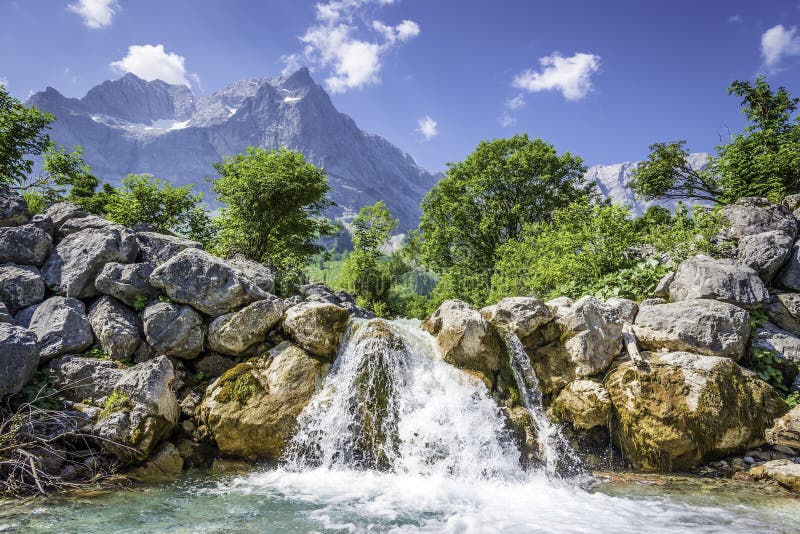 Waterfall in the Austrian Alps Stock Photo - Image of rock, glacier ...