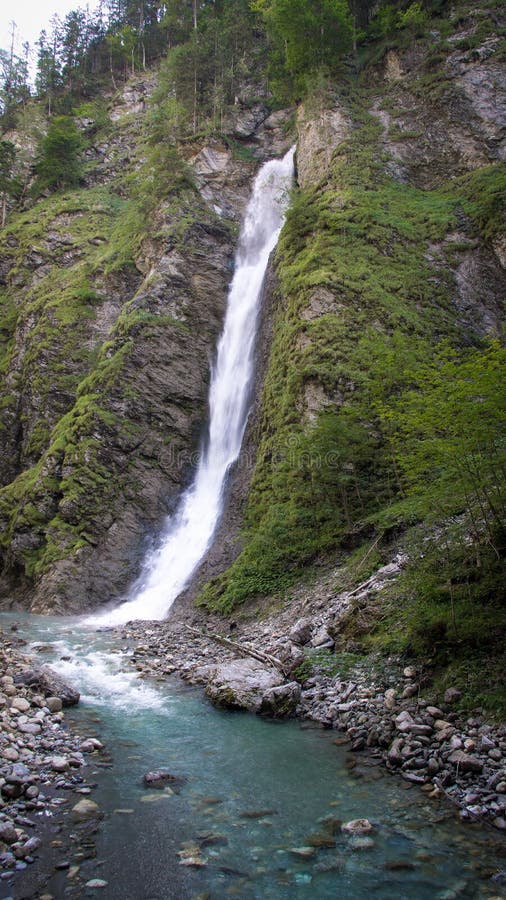 Waterfall In Austrian Alps Mountains Stock Photo - Image of highest ...