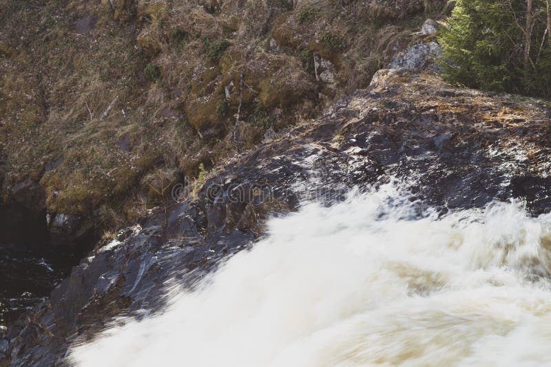 Waterfall Background. Rushing Stream Water Stock Image - Image of ...