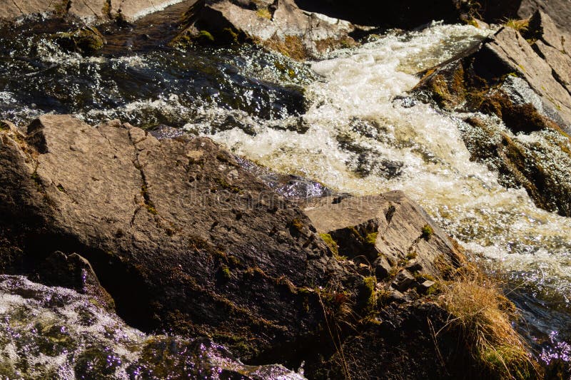 Waterfall Background. Rushing Stream Water Stock Photo - Image of ...