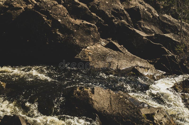 Waterfall Background. Rushing Stream Water Stock Image - Image of park ...