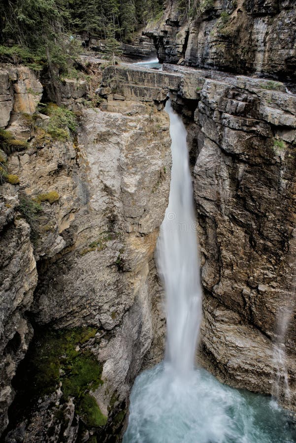A waterFall in banff park stock photo. Image of columbia - 33701752