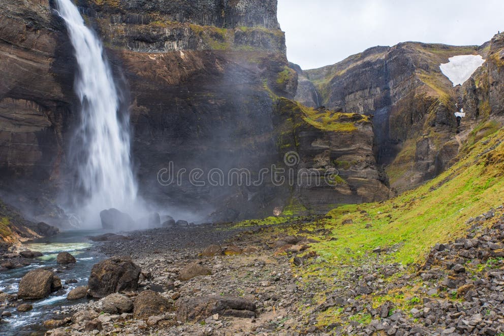 Waterfall Basin stock image. Image of green, basalt - 282656173