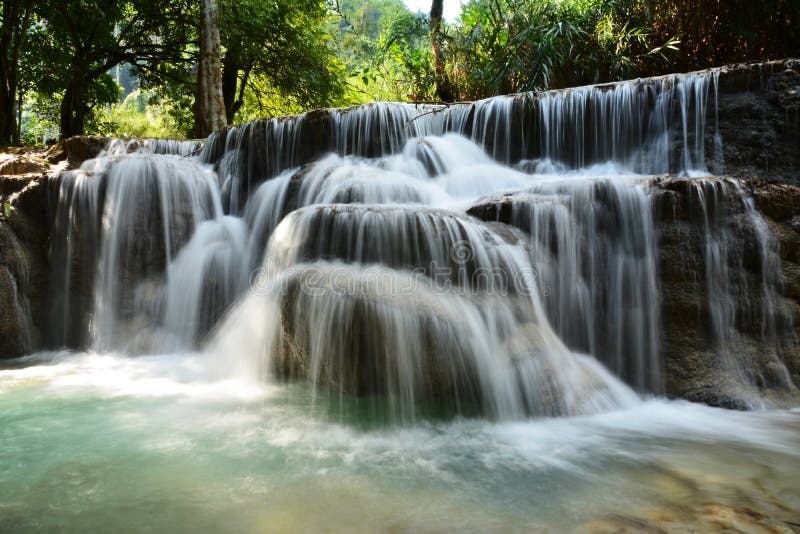 Waterfall top view stock photo. Image of tropical, tree - 120307972