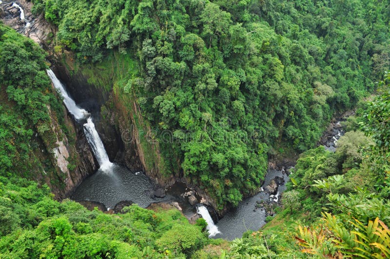 Waterfall top view stock photo. Image of tropical, tree - 120307972