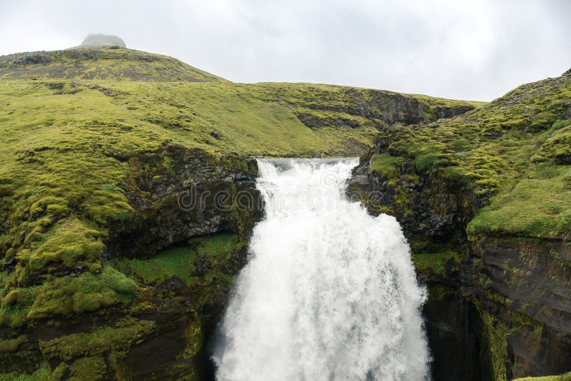 Waterfall in the Beautiful Landscape in Icelandic Environment during ...