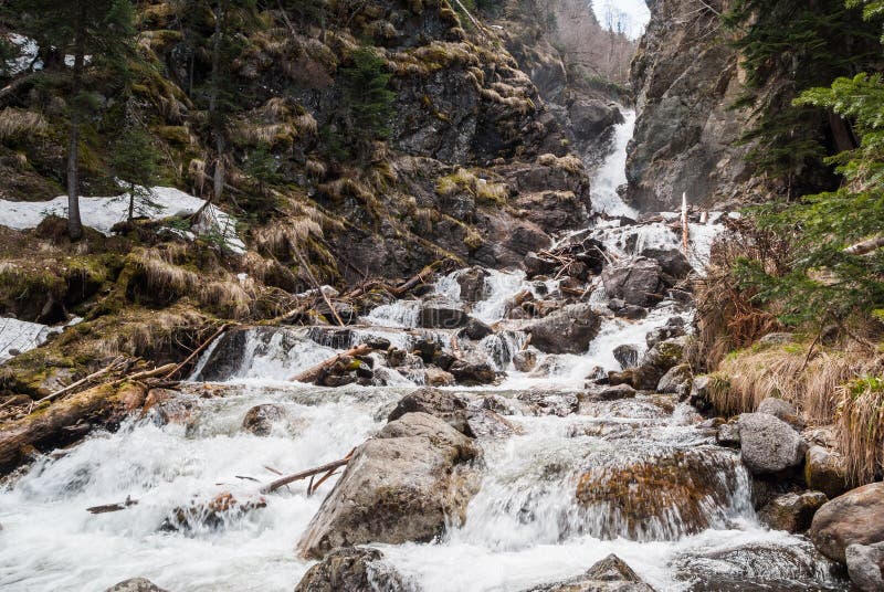 Waterfall on Belaya River stock photo. Image of rapid - 54396308