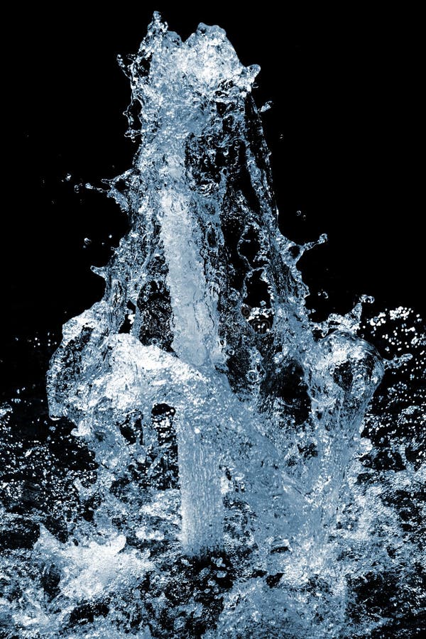 Waterfall on the black stock image. Image of drop, blue - 5924203