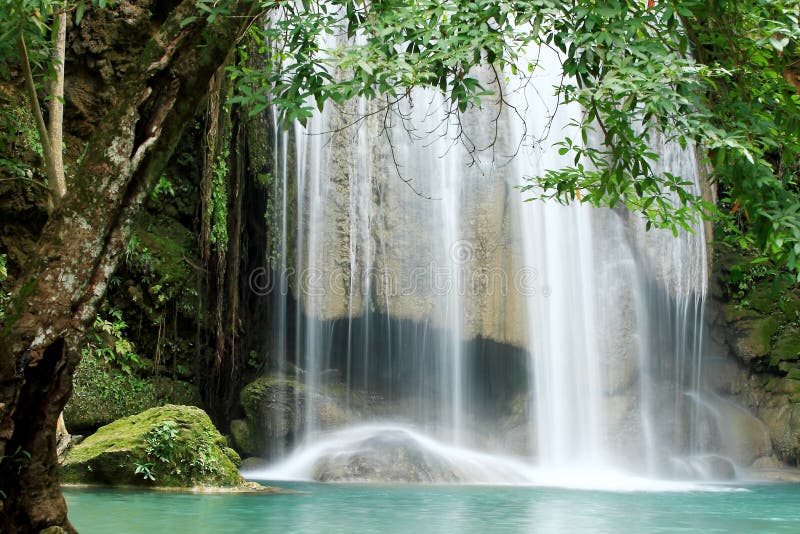 Waterfall blue stock photo. Image of pool, relaxing, asia - 14301610