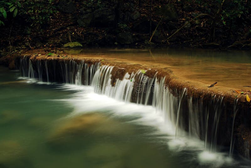 Waterfall with blue stream stock image. Image of green - 40202415