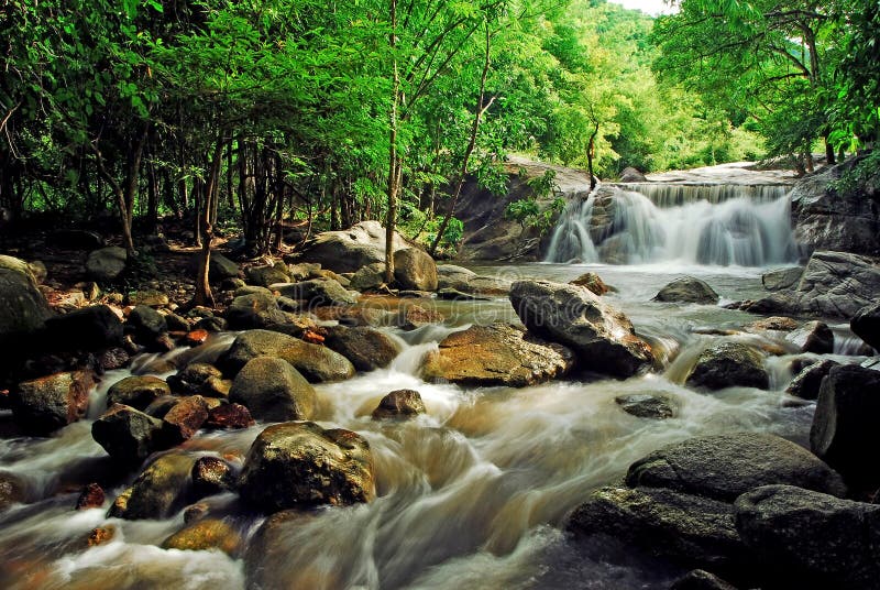 Blue stream stock image. Image of fall, cascade, daytime - 2751631