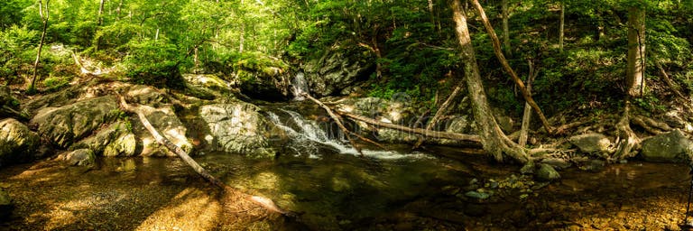 Waterfall at the Bottom of Cedar Run in Shedandoah Stock Image - Image ...