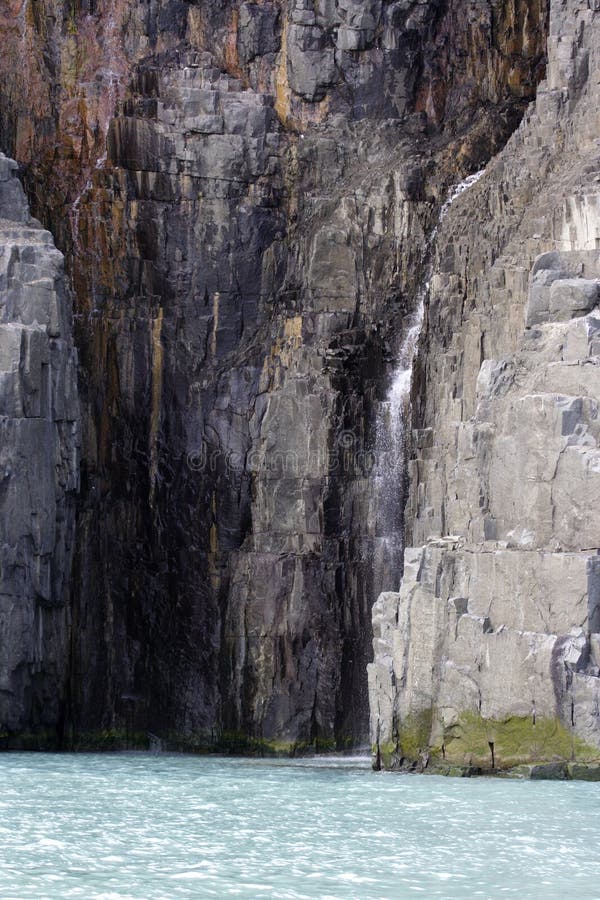 Waterfall from Bottom of Glacier Stock Image - Image of glacier, gail ...