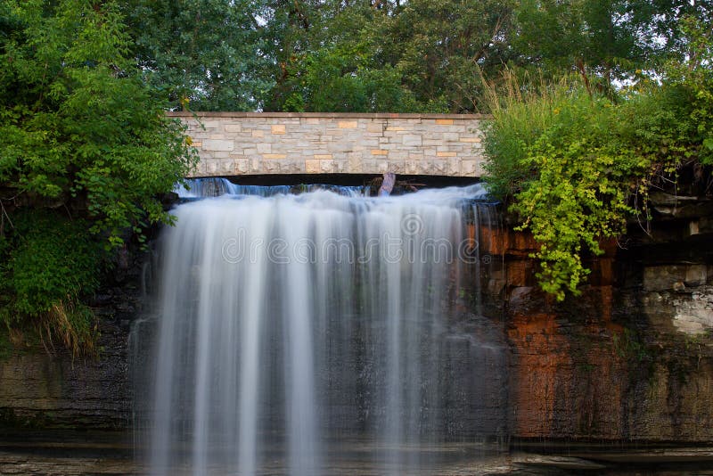 Waterfall and Bridge stock photo. Image of drops, exposure - 10978172