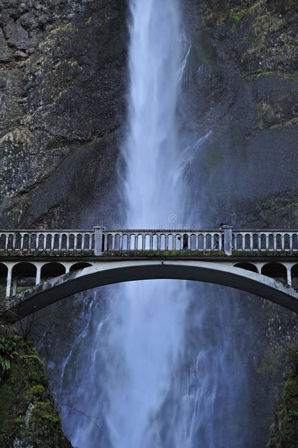 Waterfall and bridge stock image. Image of pacific, scenery - 7512109