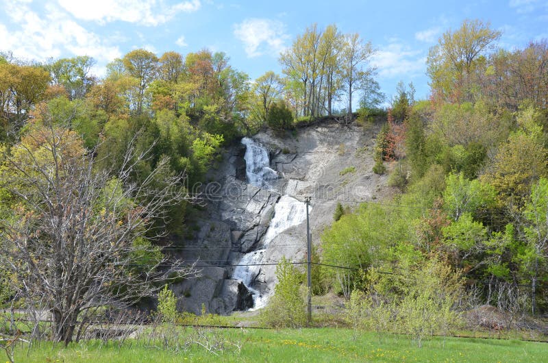 Waterfall or Cascade on Hill with Rocks in Quebec Canada Stock Photo ...