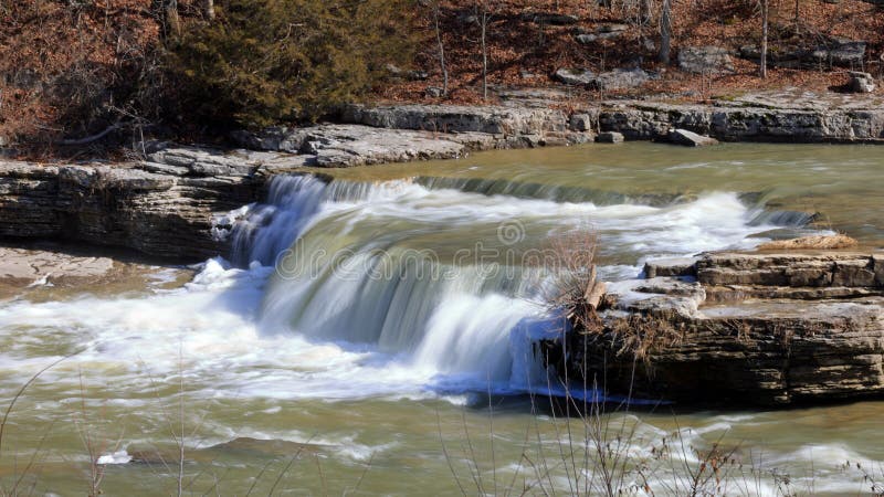 Waterfall Cascade on a Small River Stock Image - Image of outdoors ...