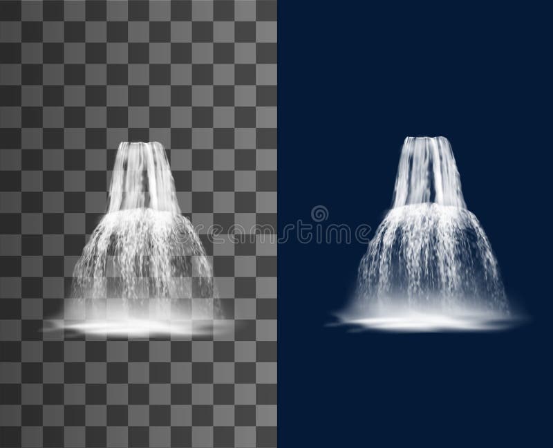 Waterfall Cascade Realistic Water Fall Streams Set Stock Vector ...