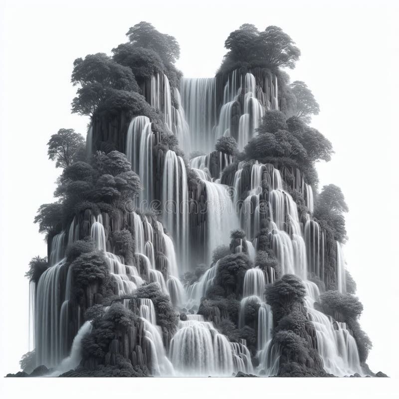 Waterfall a Cascade of Water Flowing Over a Vertical Drop or Cl Stock ...