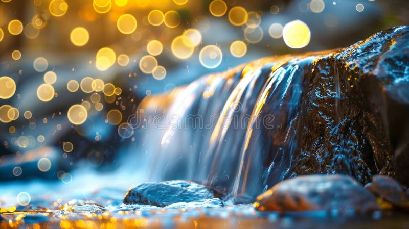 The Waterfall Cascades Down a Rocky Cliff Creating a Stunning Contrast ...