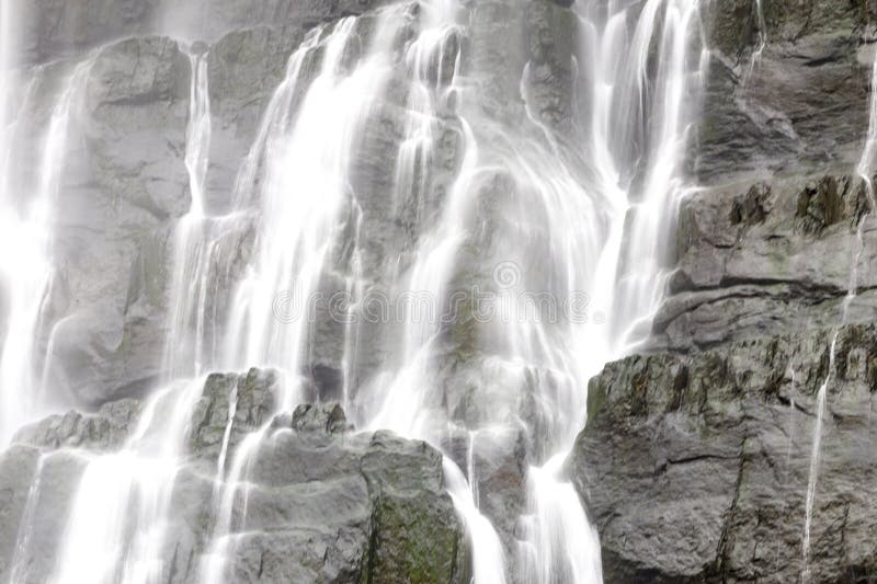 Silver Cascade, Magnificent Waterfall Stock Image - Image of details ...