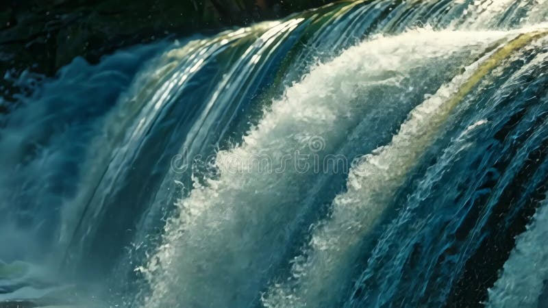 Waterfall Cascading Over Rocks, Dynamic Movement. Nature and ...