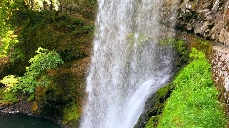 Waterfall Cascading Over Rocks in a Lush Forest. a Majestic Waterfall ...
