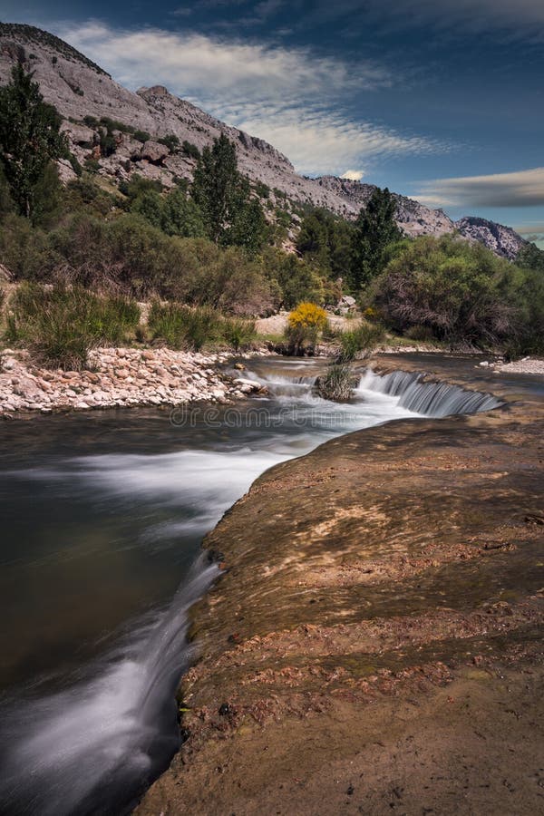 Waterfall at Castril Spain stock photo. Image of clouds - 75235562