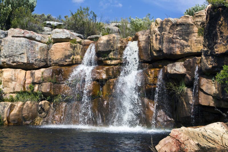 Waterfall in the Cederberg Mountains Stock Image - Image of peaceful ...