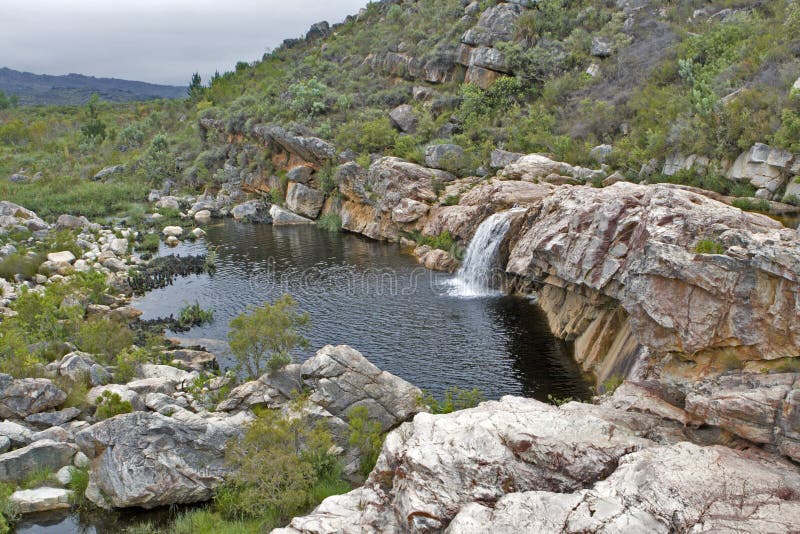 Waterfall in the Cederberg Mountains Stock Image - Image of peaceful ...