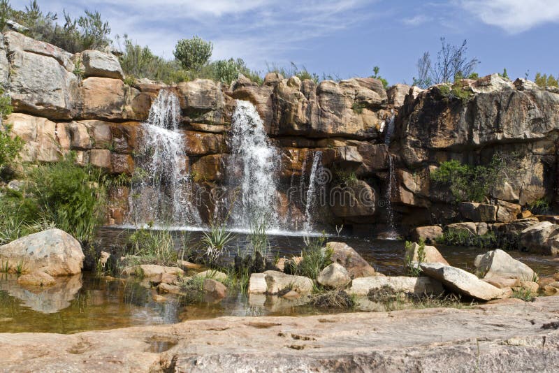 Waterfall in the Cederberg Mountains Stock Image - Image of peaceful ...