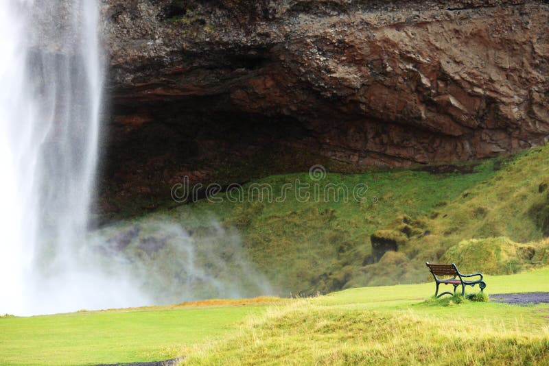 Waterfall and chairs stock photo. Image of power, footpath - 11217464