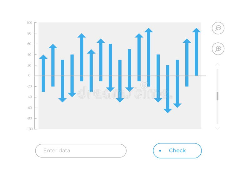 Waterfall Chart with Arrows UI Element Template Stock Vector ...