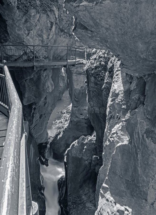 The Waterfall and Chasm Orido Di Bellano - Lago Di Como Lake Stock ...