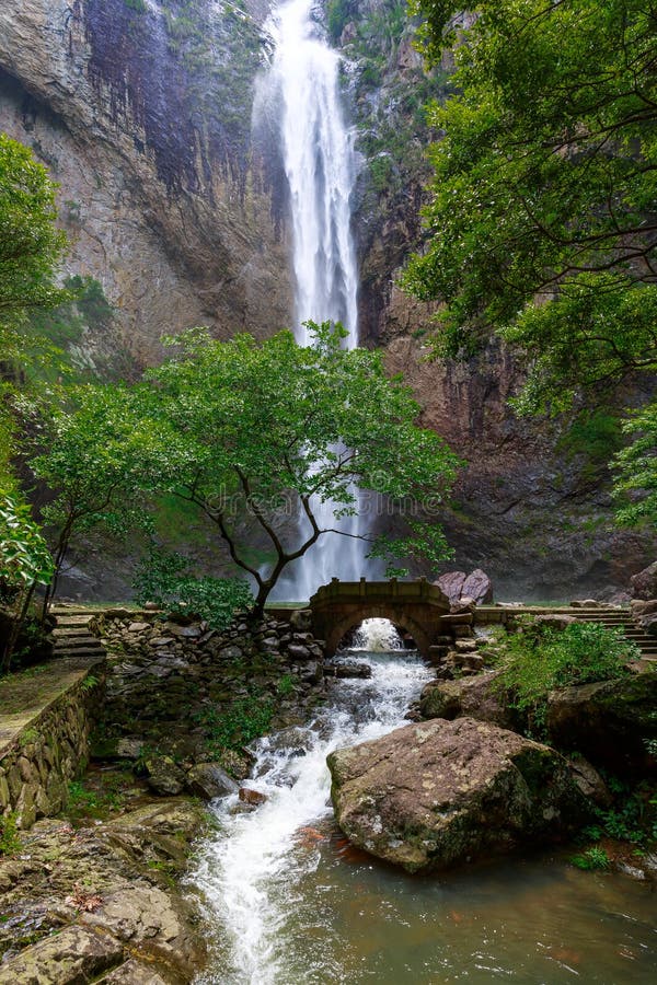 Waterfall in China in Shimendong Stock Photo - Image of water, chinese ...