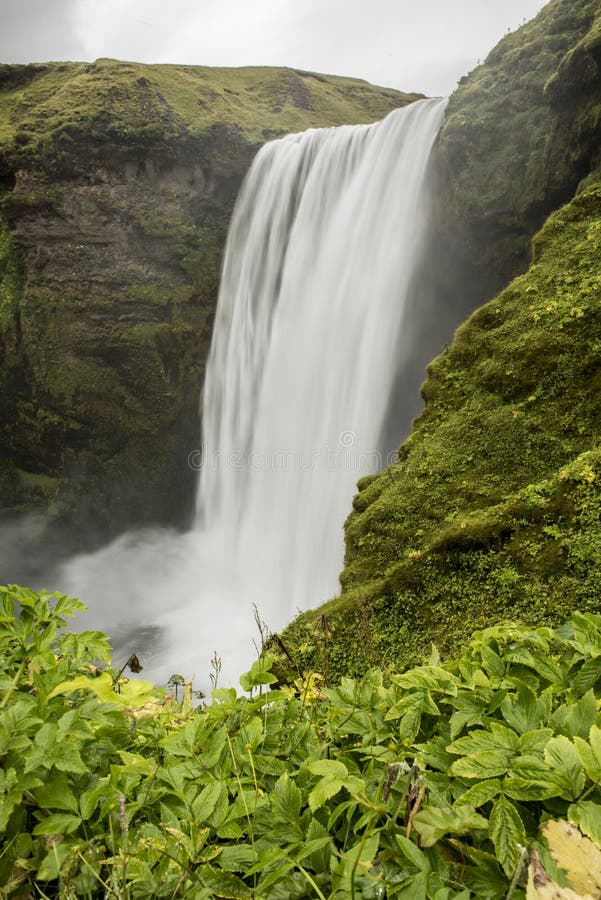 Waterfall and Cliff Long Exposure Stock Image - Image of outdoors ...