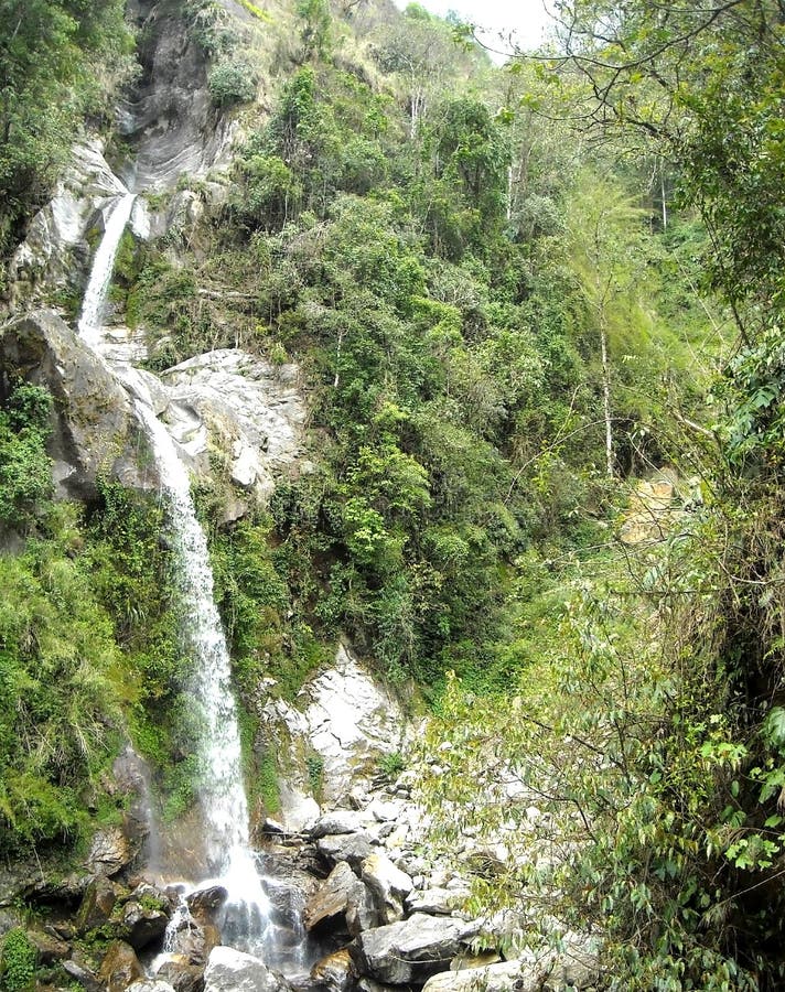 Waterfall in a Cliff on the Mountain Stock Photo - Image of cliff ...