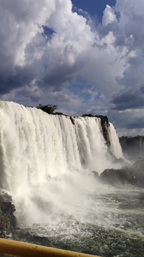 Waterfall with Cloudy Sky Above Stock Image - Image of nature, cloudy ...